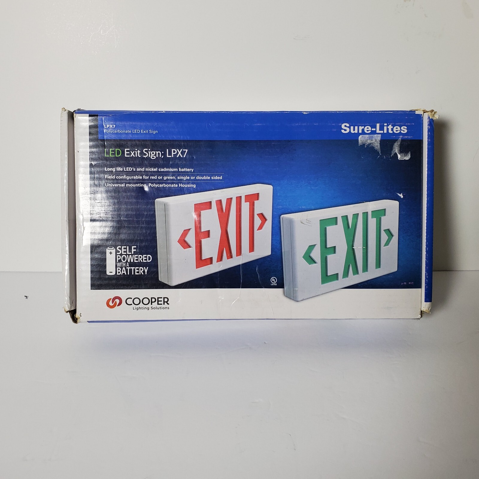 Cooper Lighting Sure-Lites LPX7 Exit Sign Single Double Face Red Green ...