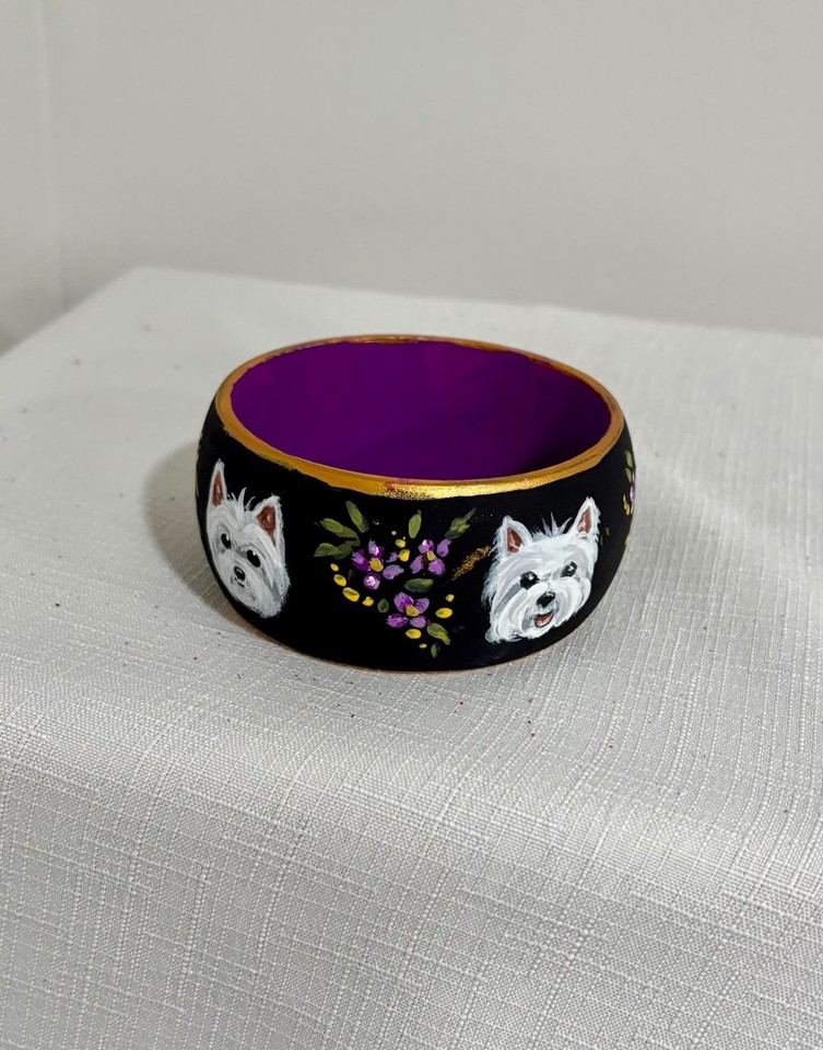 Westie Wooden Dog Bracelet Original Hand Painted / Ann Hedberg Art | eBay