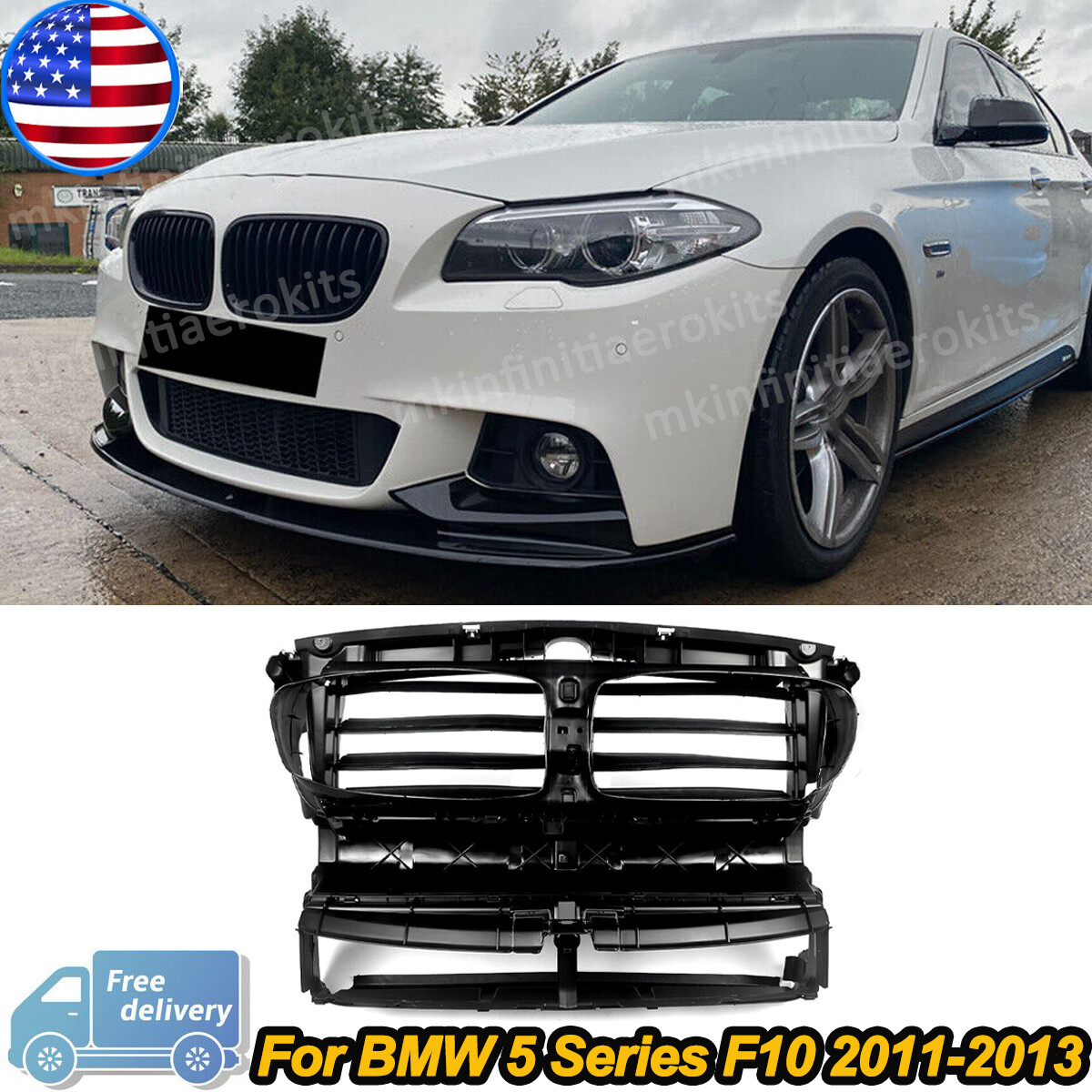 Front Air Intake Duct Radiator Support Black For BMW F10 2011-2013 ...