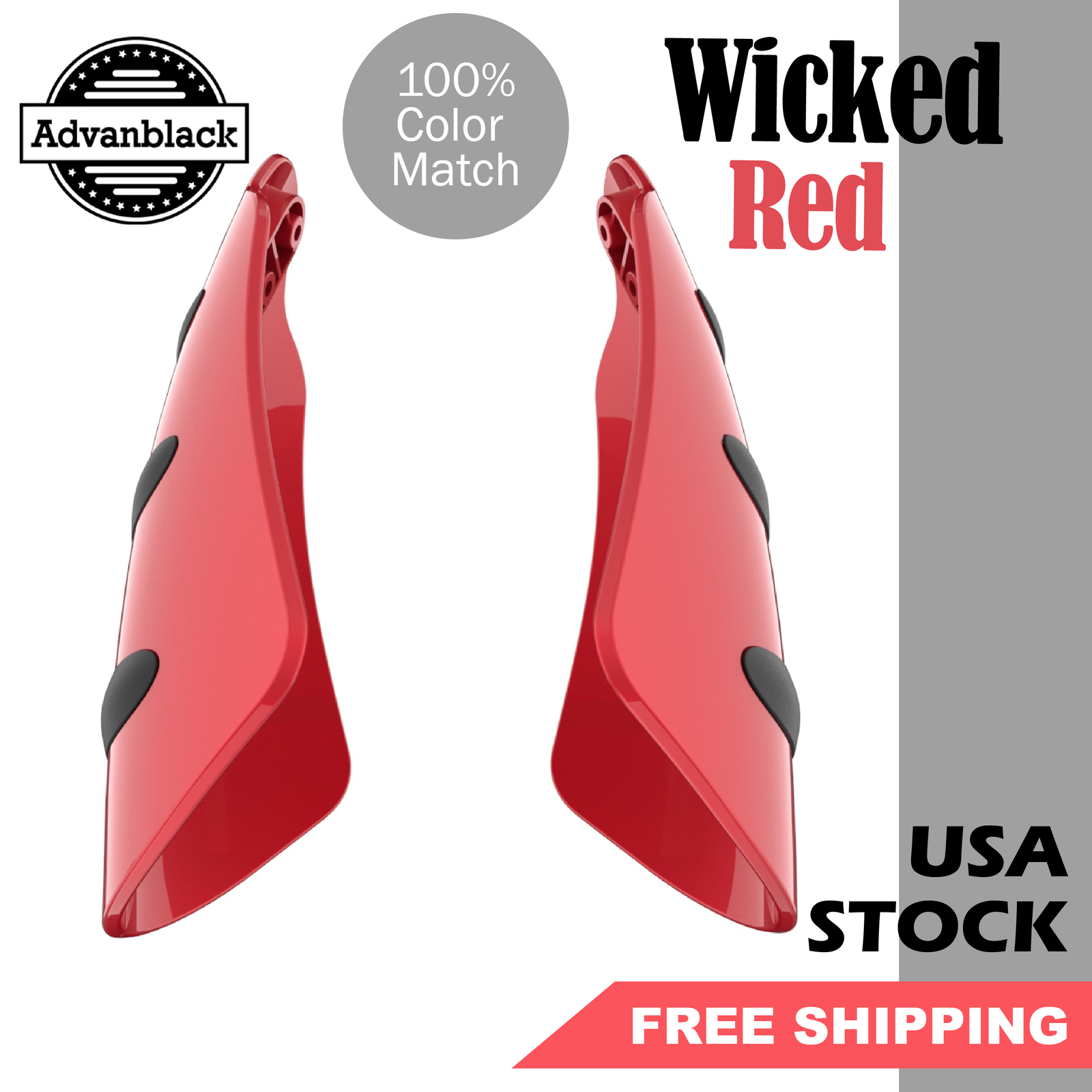 Handguards Wicked Red Hand Guard Fits Harley Touring & Softails ...