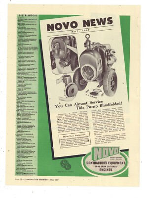 1947 Novo Engine Co. Ad: Distributor List = Pronto Prime Centrifugal ...