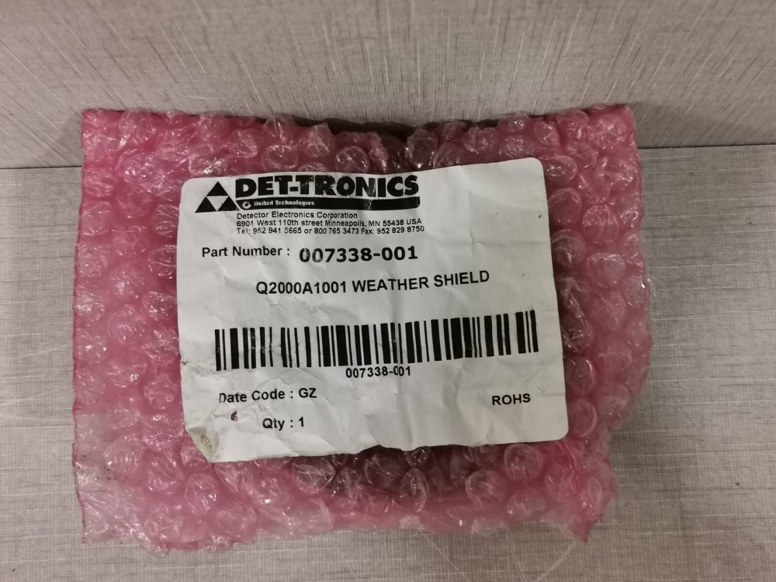 DET-TRONICS 007338-001/ Q200A1001 WEATHER SHIELD FOR FLAME DETECTOR ...