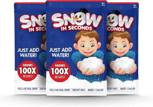 3 Pack of Snow in Seconds Instant Snow Artificial Snow Small Bag ...