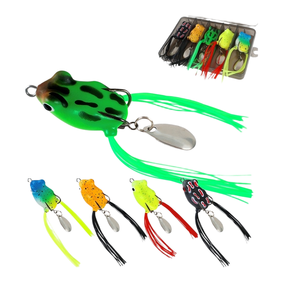 Detachable Blade Silicone Frog Lure Noise Chip Amphibian Hollow Buoyant ...
