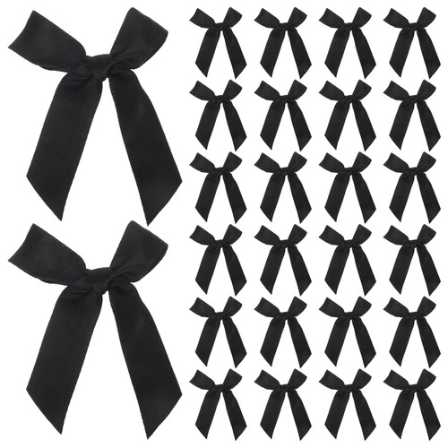 100pcs Black Mini Satin Bows Cute Small Ribbon Tiny Bows for Crafts ...
