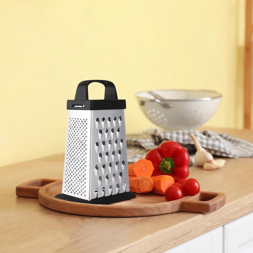 Cheese Grater, Mini Size 4-Sided Stainless Steel Grater, Food Shredder ...
