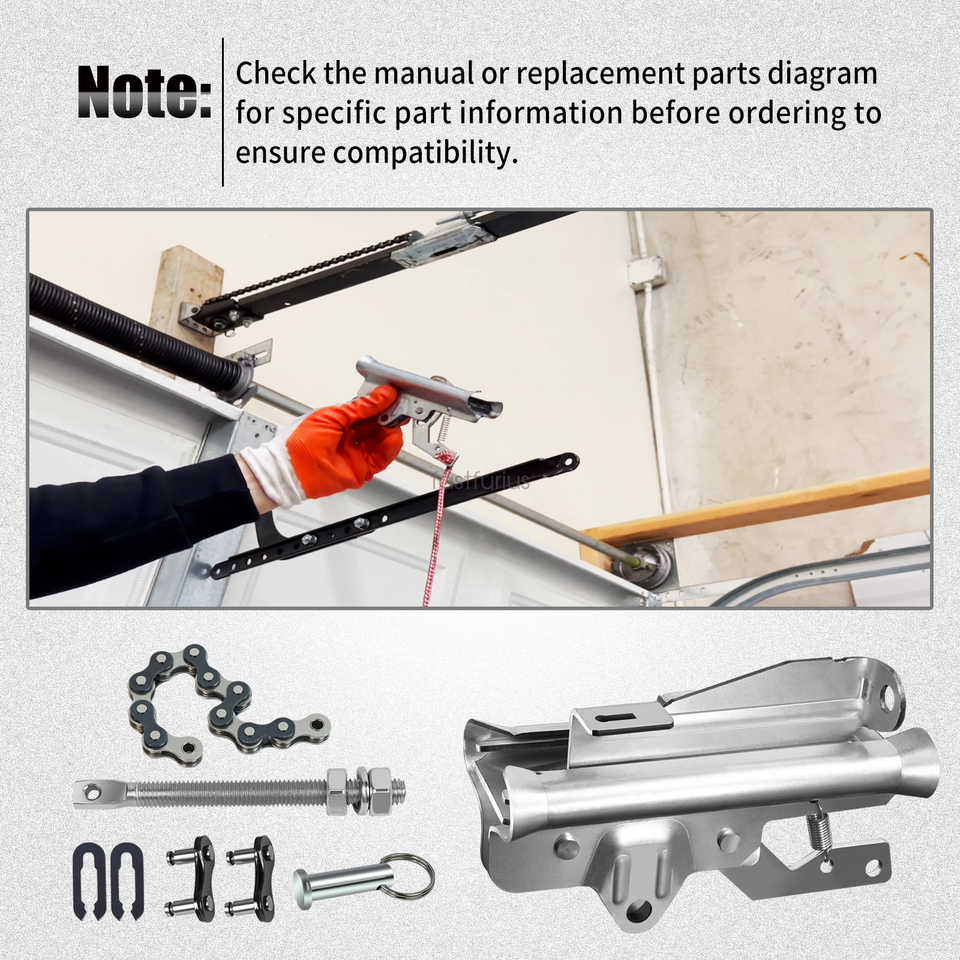 41A3489 Garage Door Openers Complete Trolley Assembly Chain Drive For ...