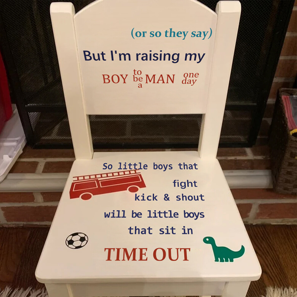 Boy's Time Out Chair Sticker Child Early Education Sticker Wall Art ...