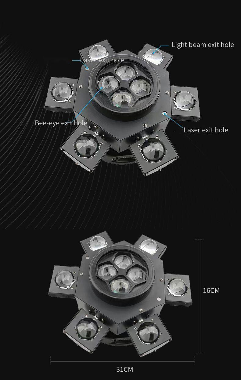 6 Arms Stage Light LED Moving Head Beam Light Bee Eye Laser DJ Cabezas ...