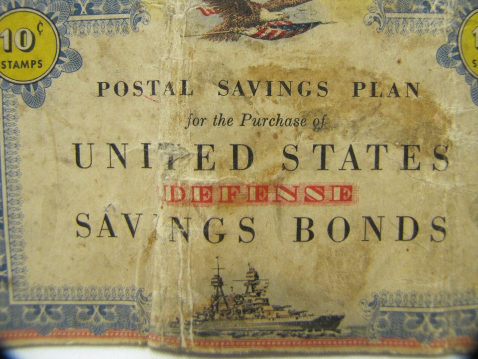 Savings Bond Book US Defense Stamp Album Postal Defense Savings Bond ...