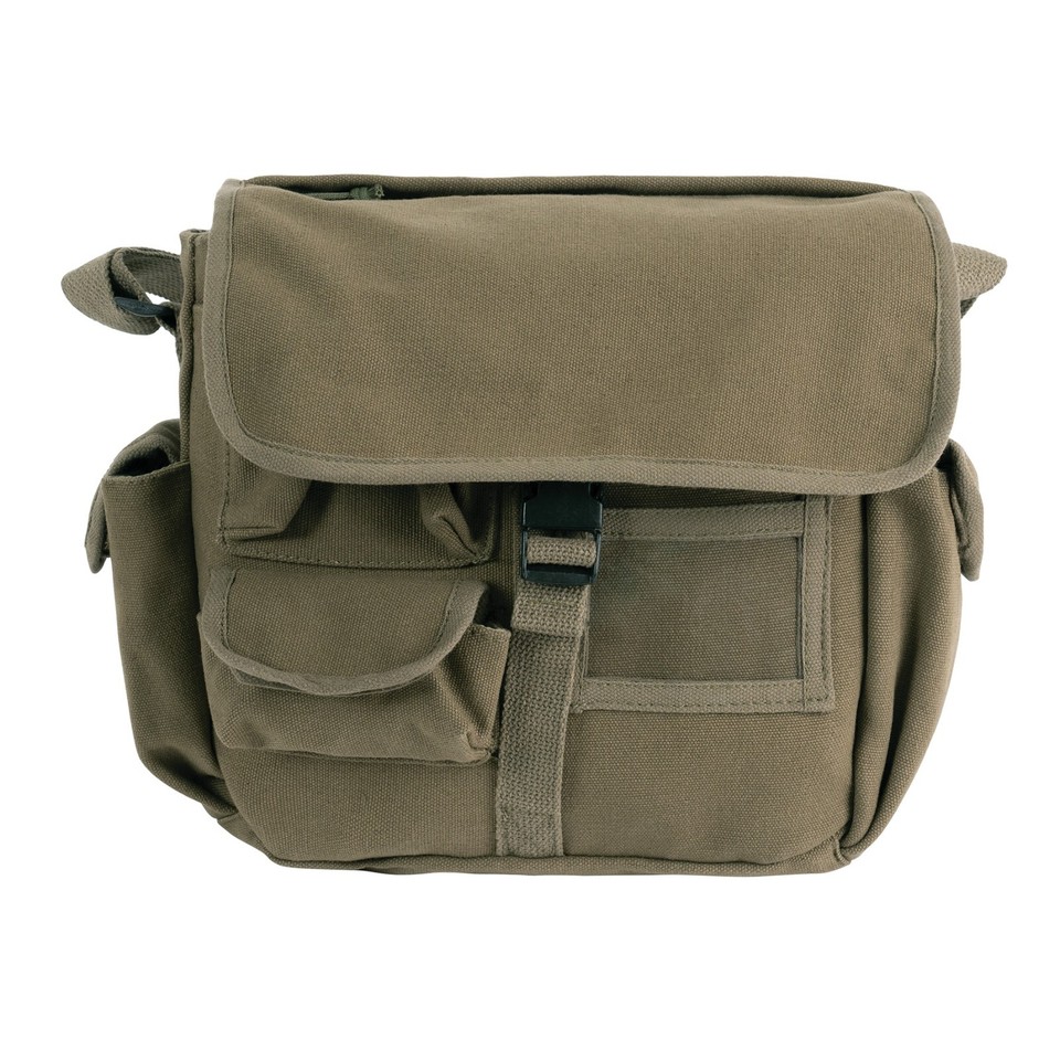 Urban Explorer Shoulder Bags - Black or Green Compact Canvas Bag w/ 12 ...