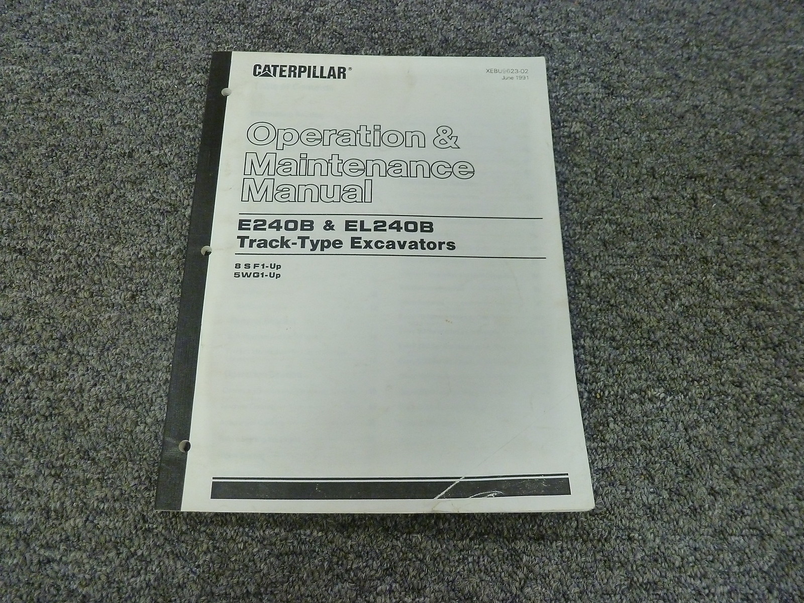 Caterpillar CAT E240B EL240B Track Type Excavator Owner Operator Manual ...