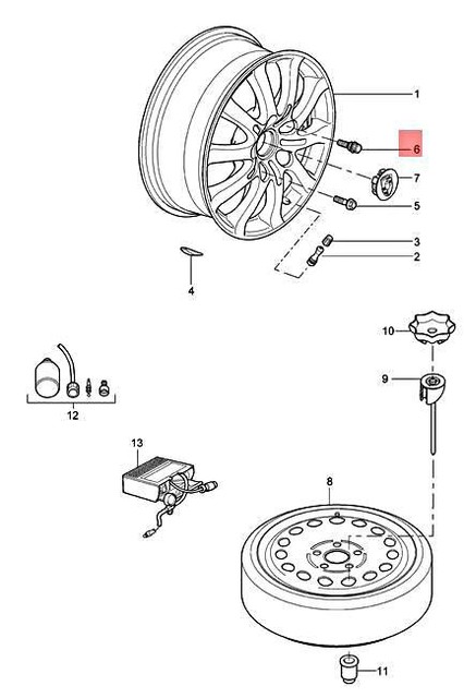 Genuine Porsche Cayenne 9pa Set Wheel Studs Anti-theft 95536105710 for ...
