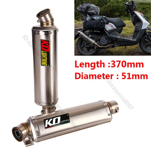 Universal Exhaust Muffler Pipe With Silencer Slip On 51mm Motorcycle ...