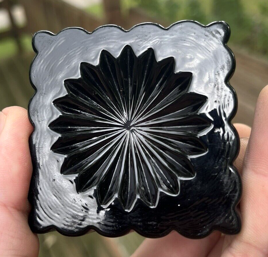 NICE DARK AMETHYST COLORED FANCY INK WELL PRESSED GLASS 2 1/4" 1910'S ...
