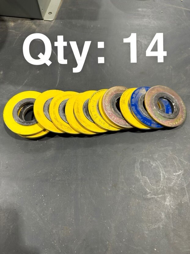 (Lot of 14) Teadit Spiral Wound Gasket 304 #300/600 ASME B16.20 304/FG ...