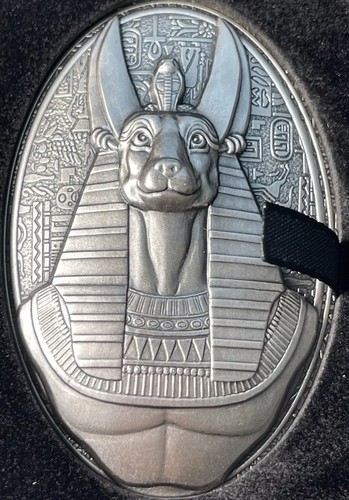 2024 3 Oz .999 Fine Silver Djibouti ANUBIS Egg Shaped Coin $200 Francs ...