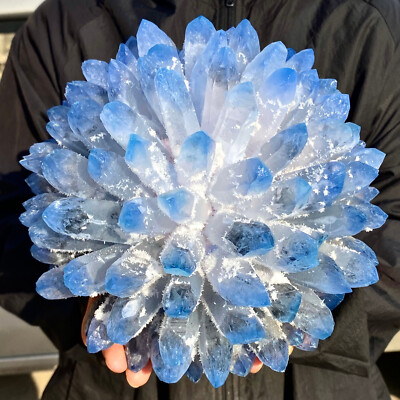 11.9LB New find blue phantom crystal quartz cluster mineral specimen ...