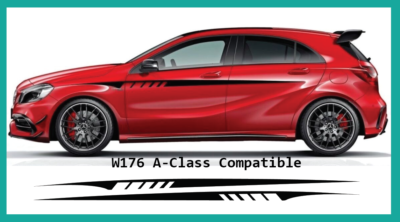 Fits Mercedes A-Class W176 Upper Side stripe contour Decal Set (A45 AMG ...