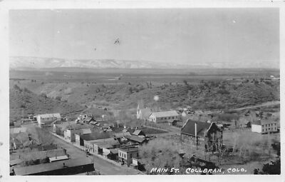 J66/ Collbran Colorado RPPC Postcard c1940s Main St Stores Homes 79 | eBay