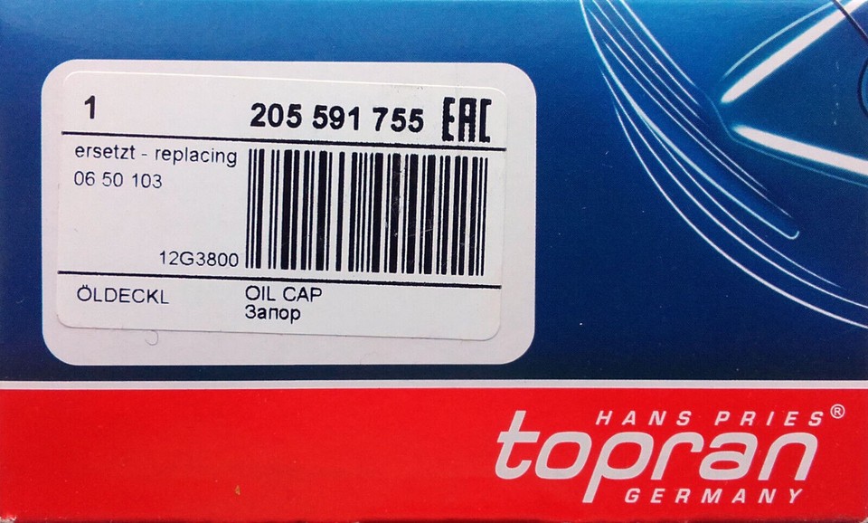 Topran 205591 Engine Oil Filler Cap Gasket 0650103 90536291 | eBay