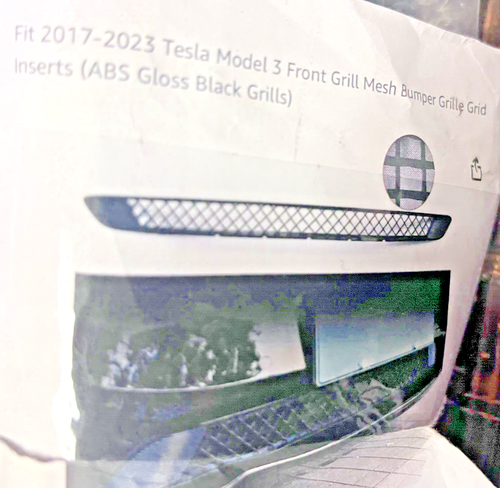 Tesla Model 3 Front grillMesh Bumper Grill Gloss Black Fits 2017-2023 ...