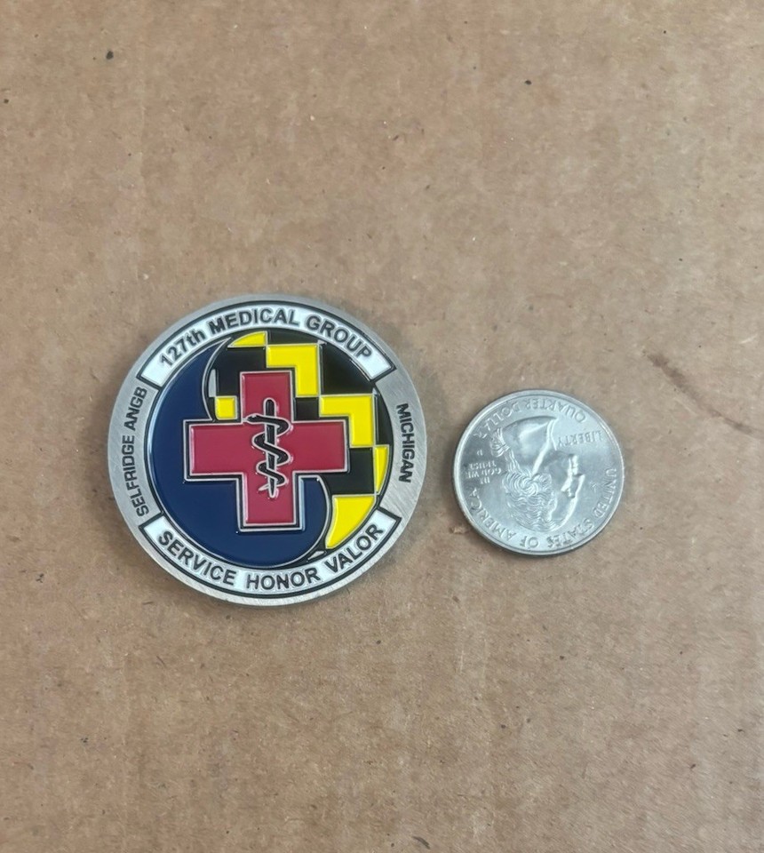 (5) Michigan ANG 127th Medical Group Challenge Coin Service Honor Valor ...