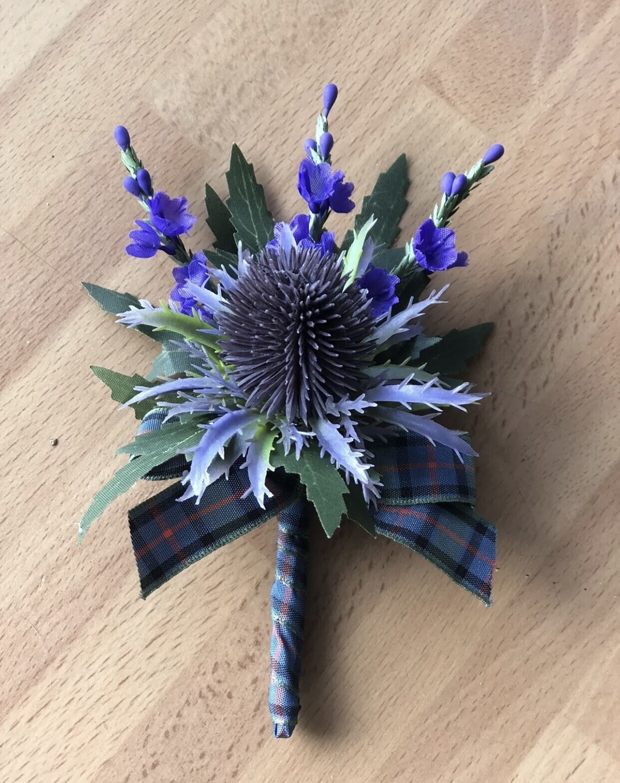 3 X SCOTTISH PURPLE THISTLE,PURPLE HEATHER Flower of scotland Bow ...