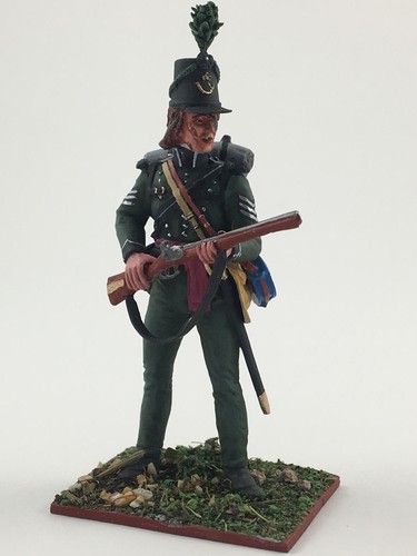 Painted British 95th Rifles Sergeant 1/30, Napoleonic tin figure VID ...