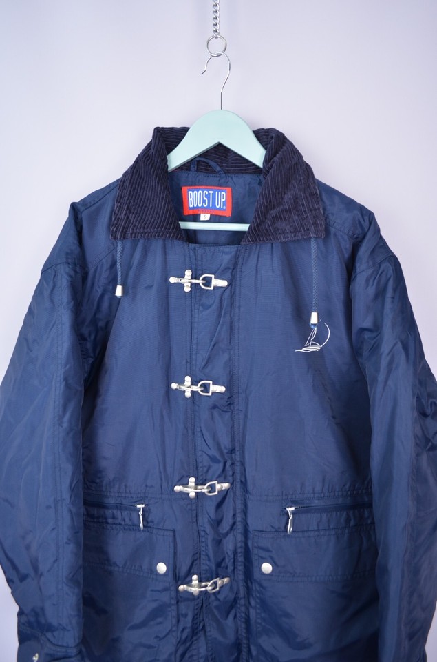 Boost Up Fireman Nylon Vintage Navy Jacket Size S 90s | eBay