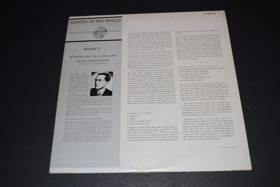 Bizet Symphony In C Major~Jeux d'Enfants~Emanuel Young~London Symphony ...