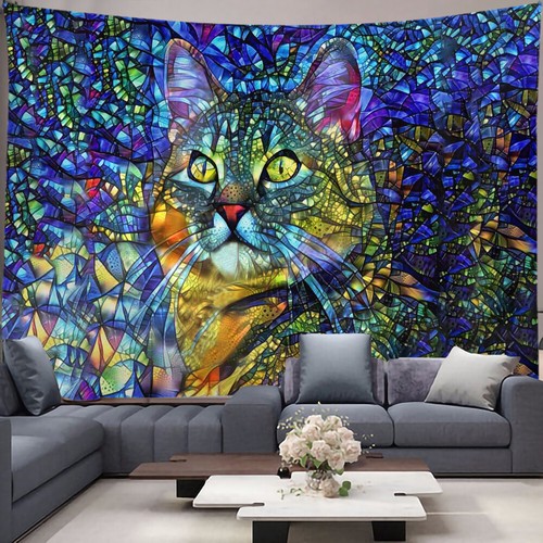 fr Cat Tapestry Wall Hanging Rugs Home Decorative Carpet for Bedroom ...