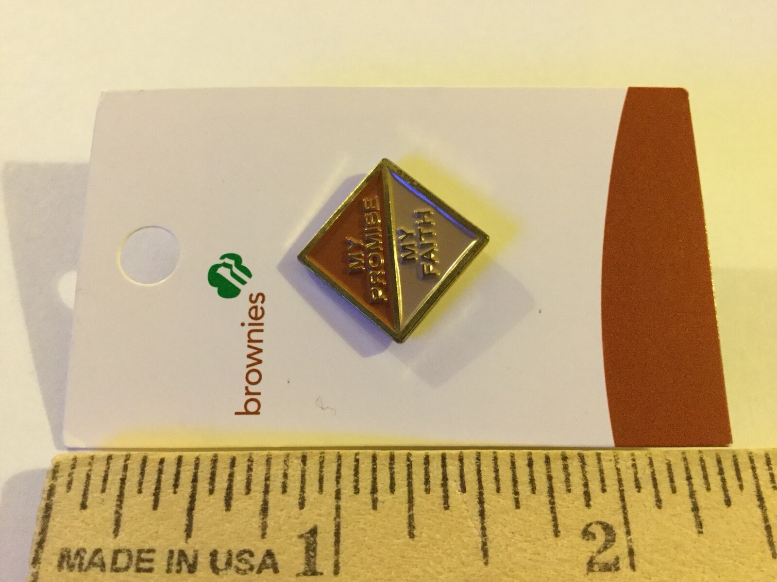 “My Promise My Faith” Rare Brown Square Metal & Enamel Brownies Girl ...