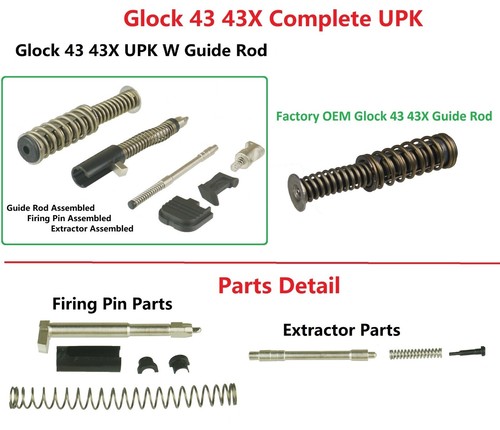 Upper Slide Parts Kit UPK With Factory OEM Guide Rod For Glock 43 43X ...