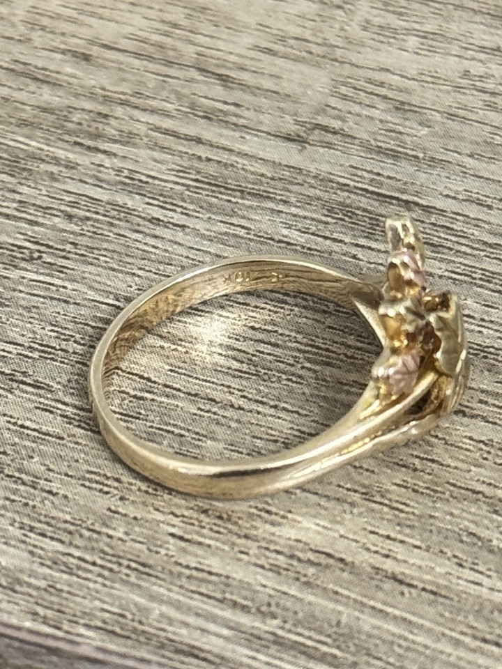 10k Yellow Gold Ladies Landstrom’s Black Hills Gold Ring Band Size 7 | eBay