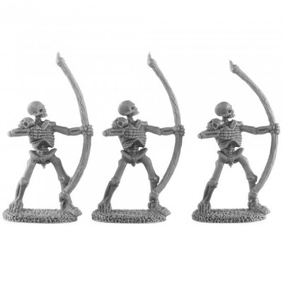 Skeletal Archers Miniature Figure 25mm Heroic Scale Reaper Bones USA ...