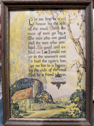 SAM WALTER FOSS "HOUSE BY THE SIDE OF THE ROAD" Framed Antique Buzza Co ...