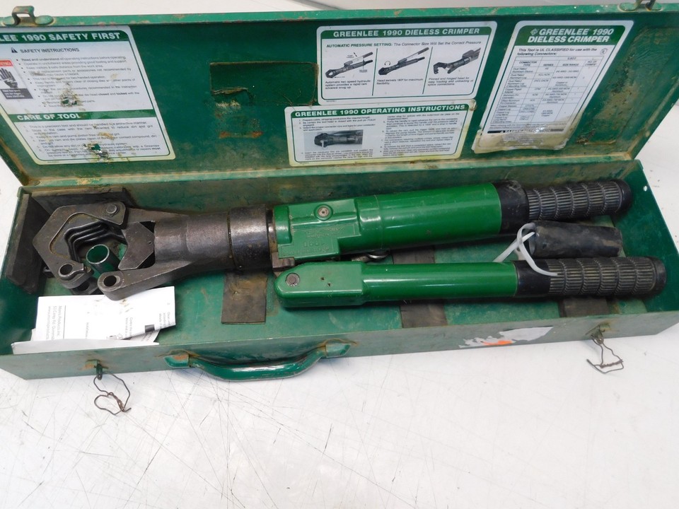 Greenlee 1990 Dieless Hydraulic Crimper w/Carrying Case | eBay
