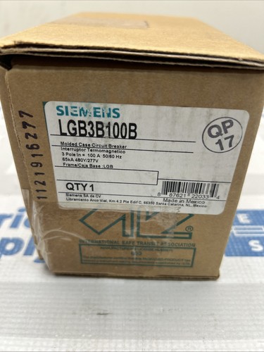 LGB3B100B SIEMENS 3 POLE 100AMP 480VAC CIRCUIT BREAKER NEW | eBay