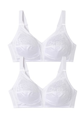 Pack Of 2 Non-wired Lace Bras Damart Women Corsetry Support Bra Sans ...