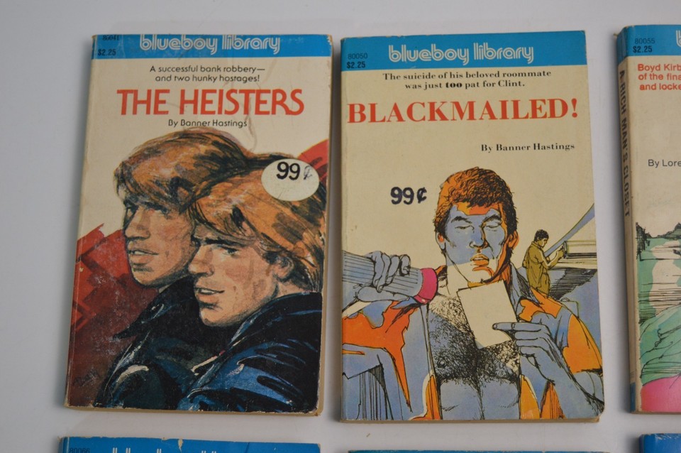 8 Vintage Gay Adult Pulp Fiction Romance Books Blueboy Library Series ...