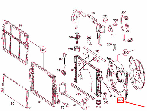 NEW MERCEDES-BENZ S W221 RADIATOR FAN COWL A2215050155 OEM NO DUTY TO ...