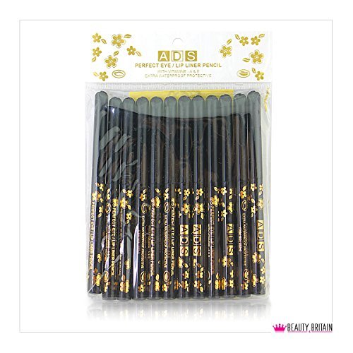 12 x BLACK EYELINER TWIST-UP PENS WATERPROOF WHOLESALE JOB LOT UK ...