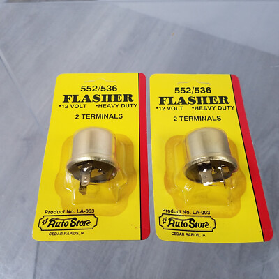 Lot of 2 Vintage NOS Heavy Duty Flasher 552 12V 2 Terminal NEW OLD ...