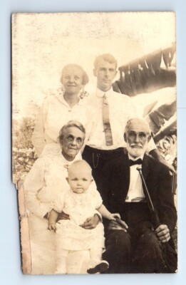 Old South Southern Family Men Women Baby Banana Palm Tree RPPC Postcard ...