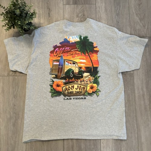 Ron Jon T Shirt Size 2XL XXL Las Vegas Gray Surf Shop Classic Car ...