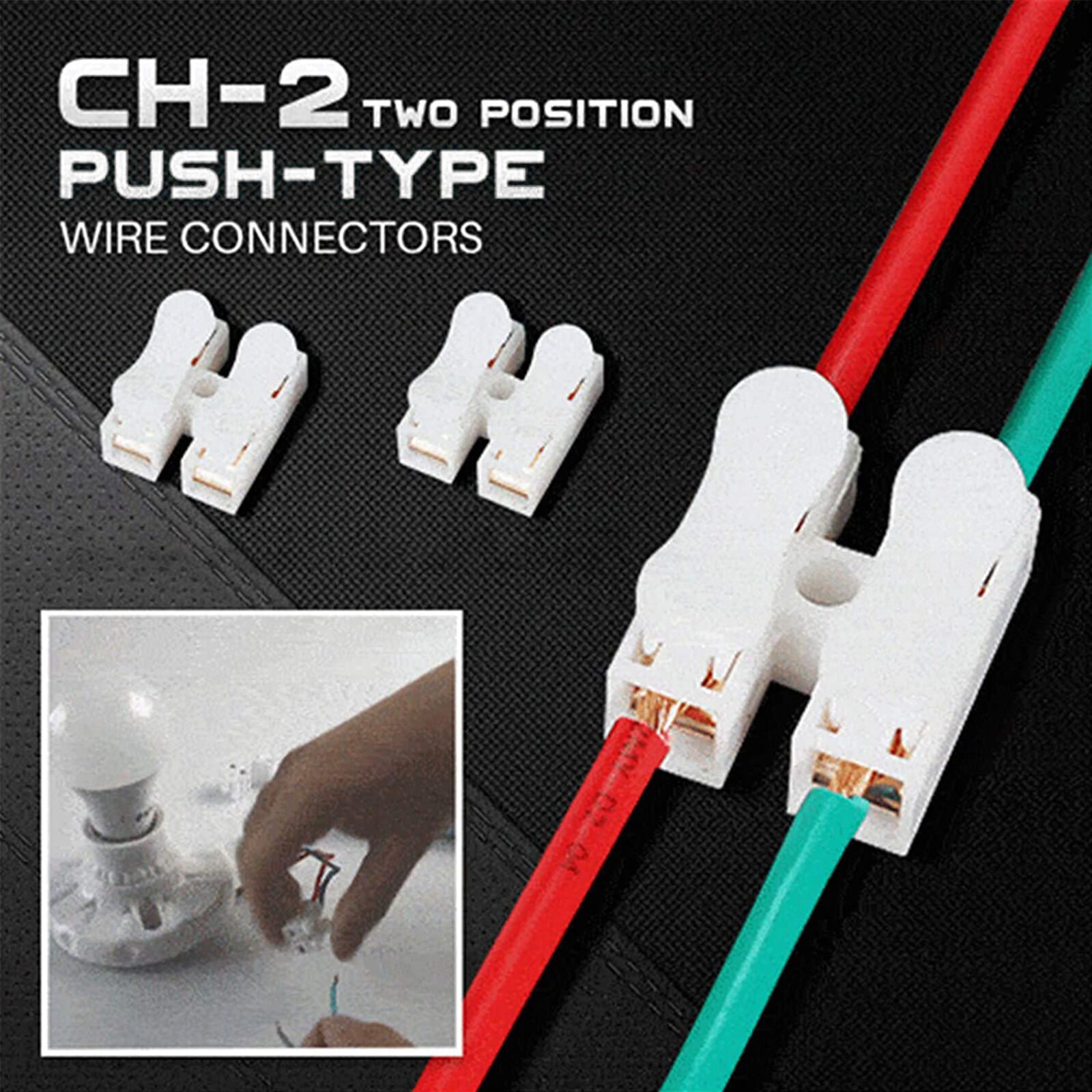 100Pcs 10A 220V 2 Pin Electrical Wire Connector Quick Wiring Terminal ...