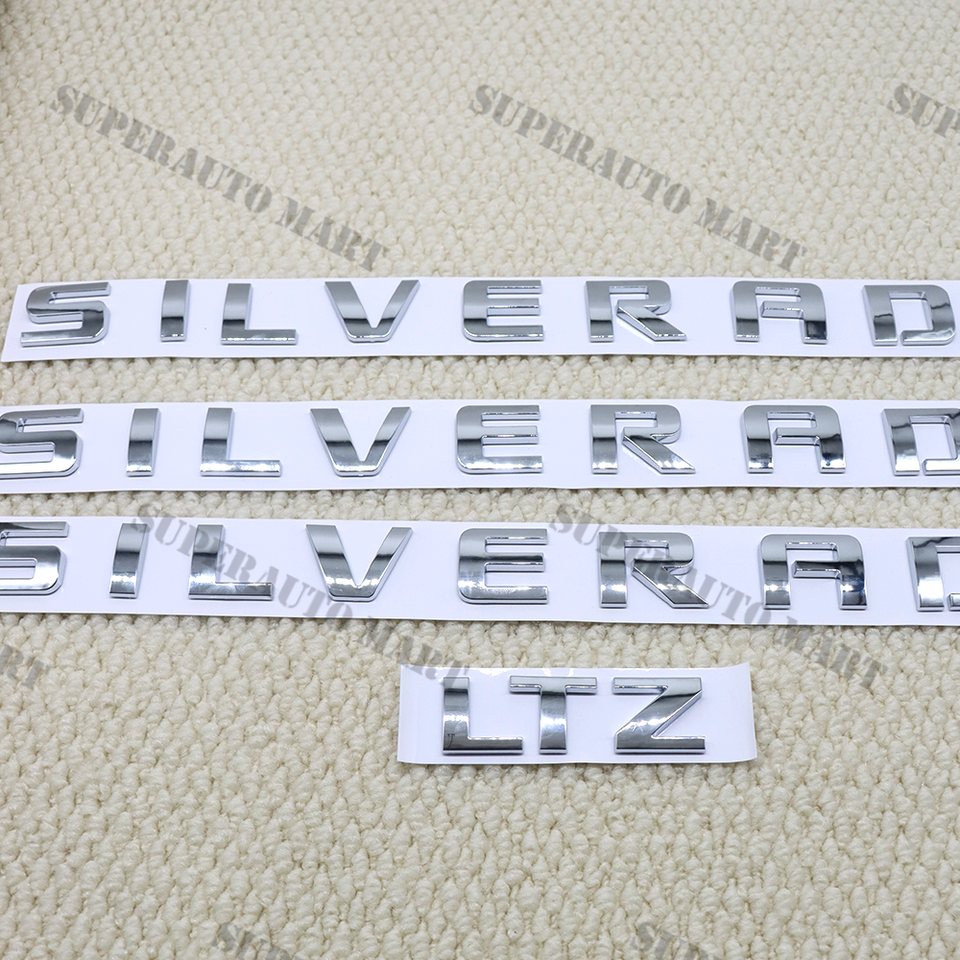 Chrome Front Rear Door Emblem Badge Tailgate Letters For Silverado 1500 ...