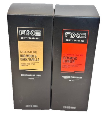 Axe Daily Fragrance Iced Musk & Ginger+Oud Wood & Dark Vanilla Rare! 2 ...