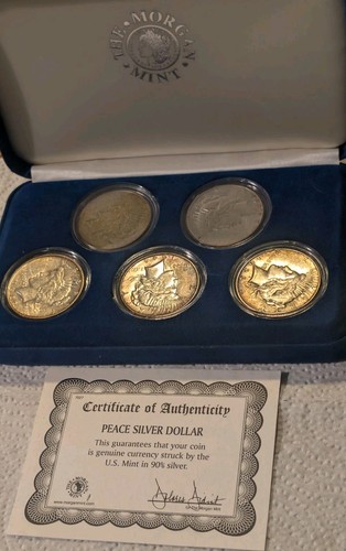 Peace Dollar Silver 5pc Set Collection SSCA - Series 1922-1935 Velvet ...